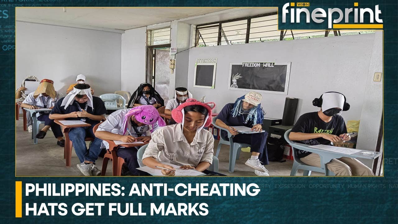 WION Fineprint | Philippines 'Anti-Cheating' hats go viral - YouTube