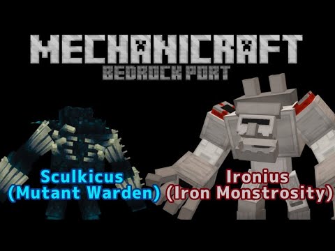Minecraft Bedrock Edition 】Sculkicus (Mutant Warden) Vs Ironius (Iron ...