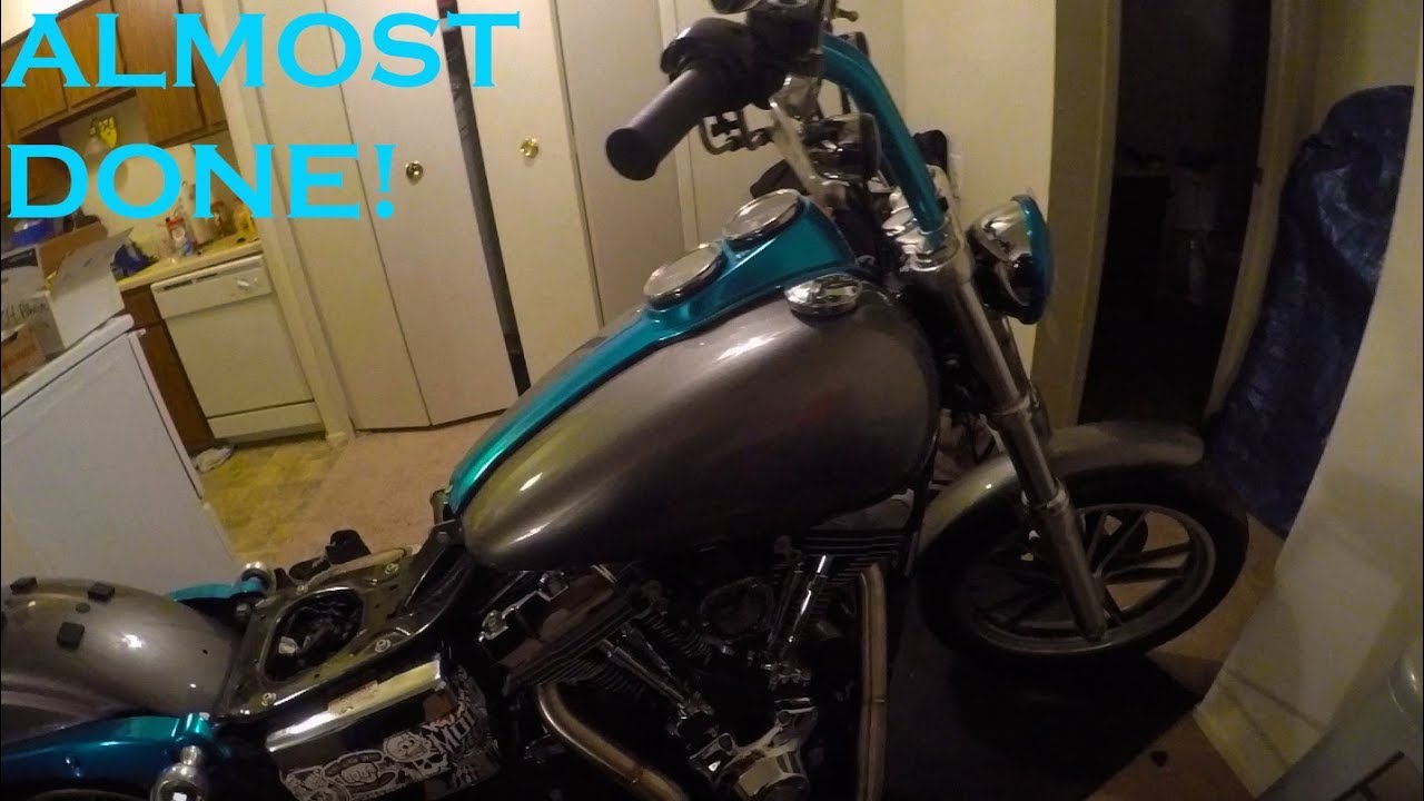 Installing The Gas Tank On My Harley! - Dyna Build Ep - 12 - YouTube