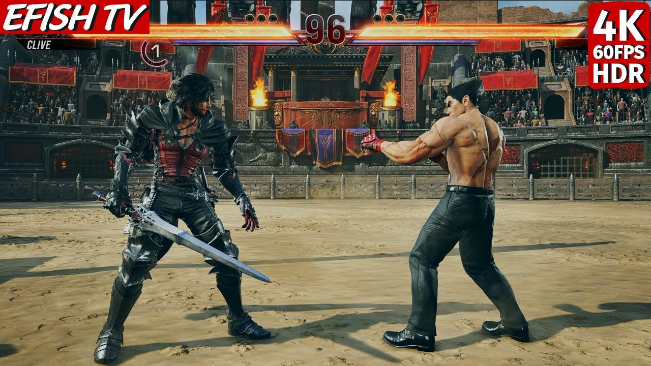 New crossover fighter arrived! Clive FF XVI vs Kazuya (Hardest AI ...