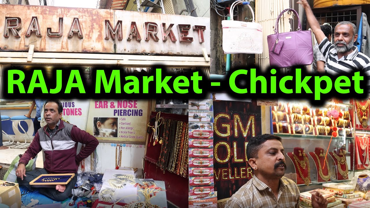 Raja Market Chickpet Bangalore 1 gram gold | Street walk | Sunday Bazar ...