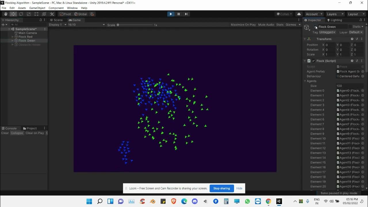 Flocking Algorithm CW2 - YouTube