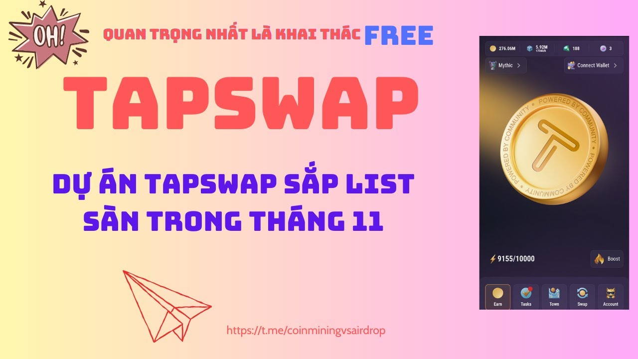 Dự án Tapswap sắp list sàn trong tháng 11 - YouTube