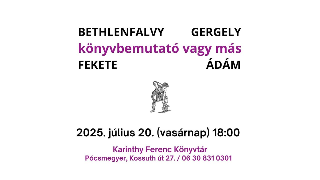 Bethlenfalvy Gergely és Fekete Ádám könyvét mutatják be Pócsmegyeren ...