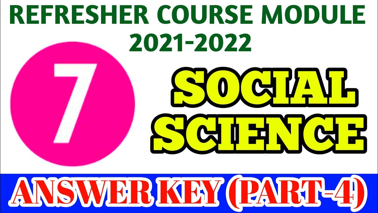 7th Standard Social Science Refresher Course Module Answer Key Part-4 ...