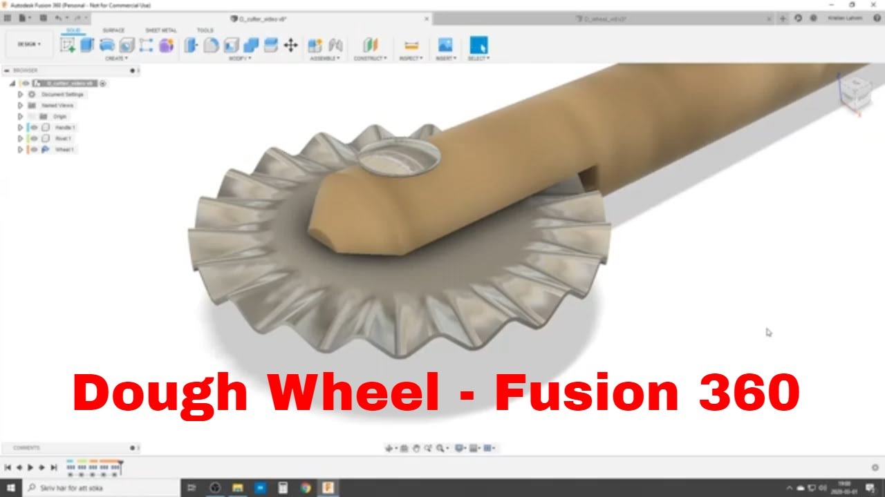 Dough Wheel - Fusion 360 Tutorial - YouTube