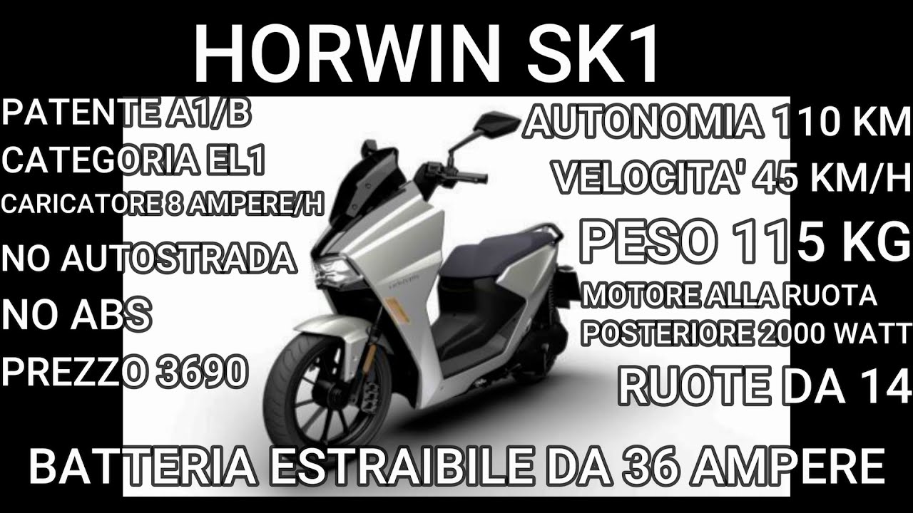 HORWIN SK1 lo scooter elettrico cinquantino con eleganza maneggevole ...