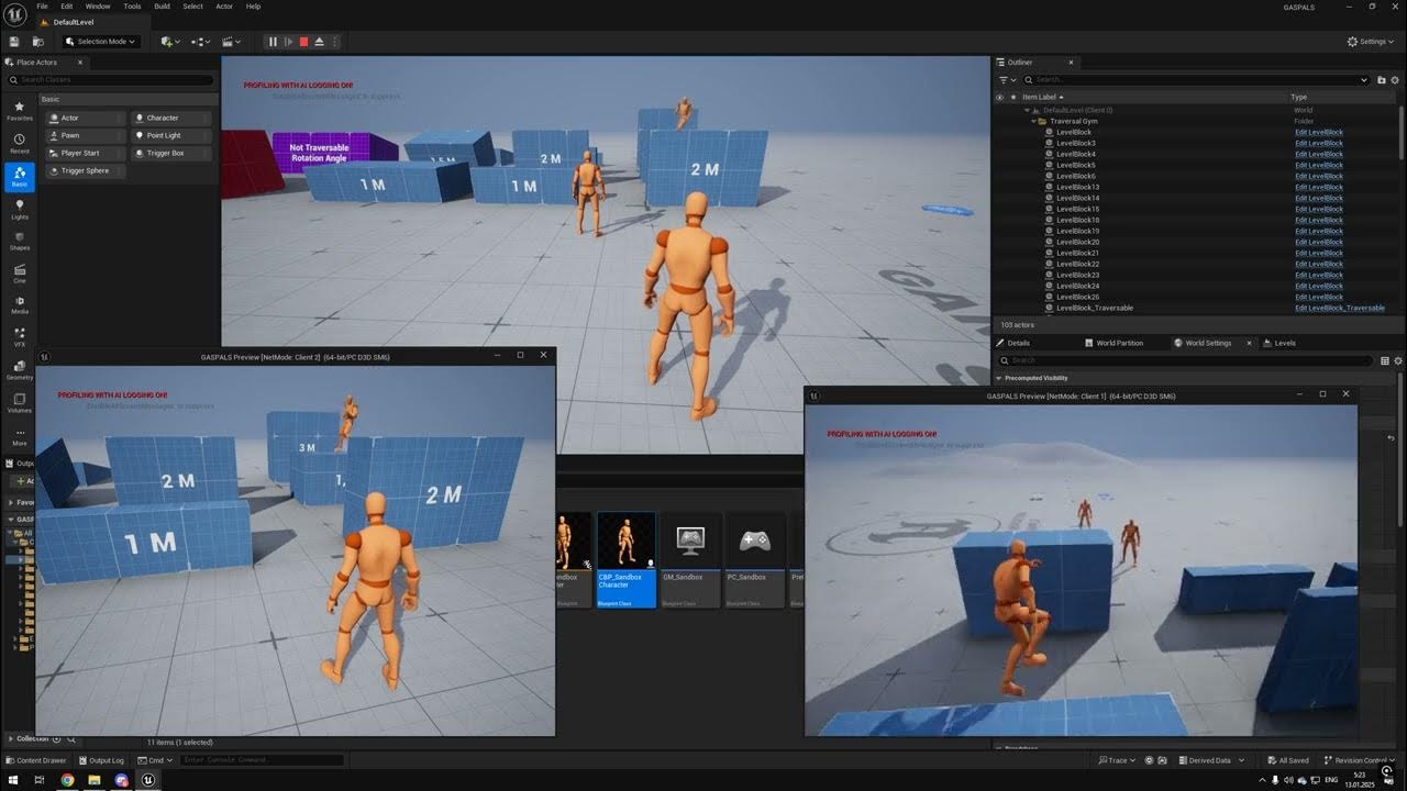GASP + Motion Replicator | UE 5.5 | Ping 100-120 (Clients Only, Average) - YouTube