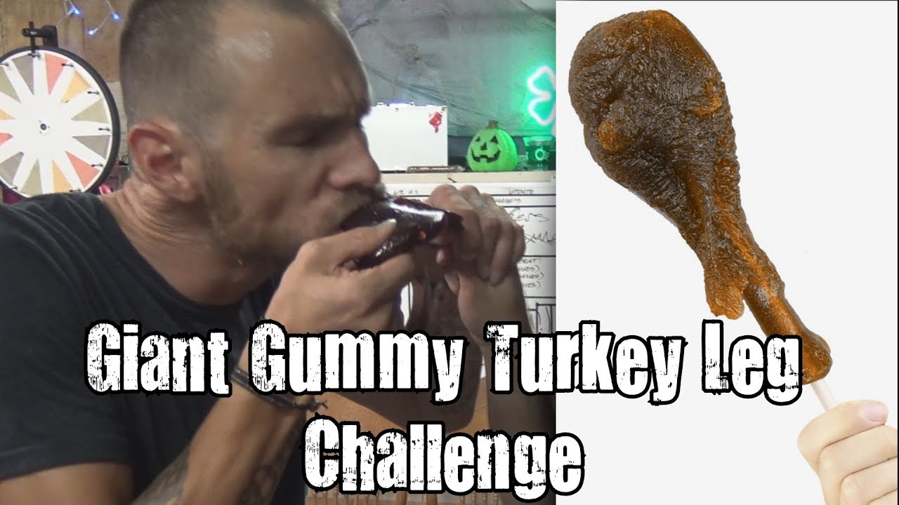 Giant Gummy Turkey Leg Challenge - YouTube