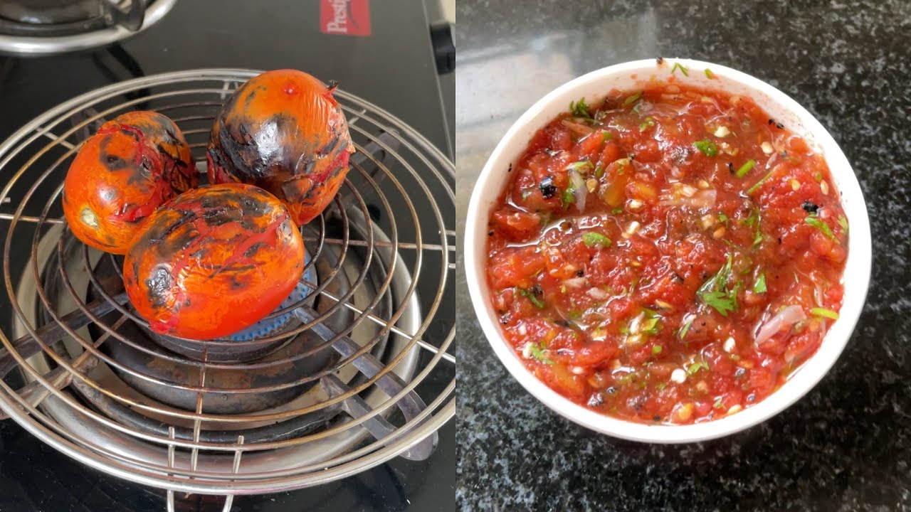 Burnt or Roasted tomato garlic and chilli chutney | burnt tomato ...
