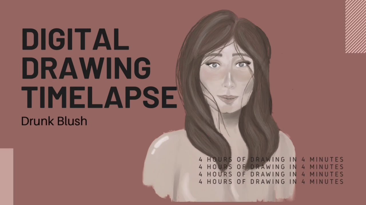 Drawing Time-lapse | Drunk Blush | Drawing Portrait with Procreate on ...