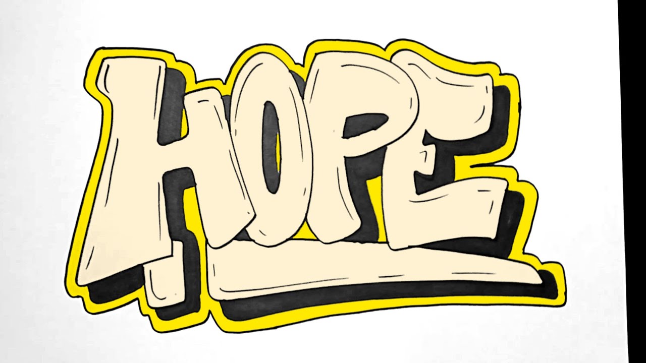 How to Draw GRAFFITI LETTER "HOPE" - YouTube