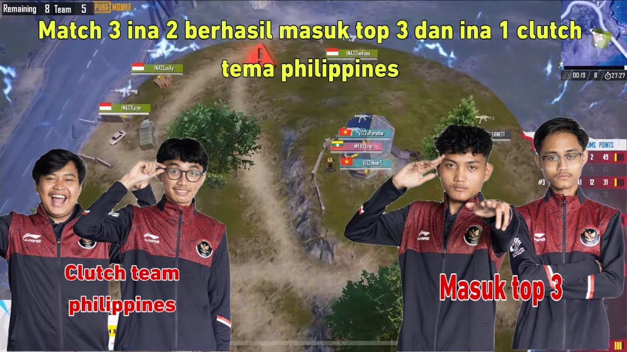 Match 3 ina 2 berhasil masuk top 3 dan nt untuk ina 1 berhasil melawan ...
