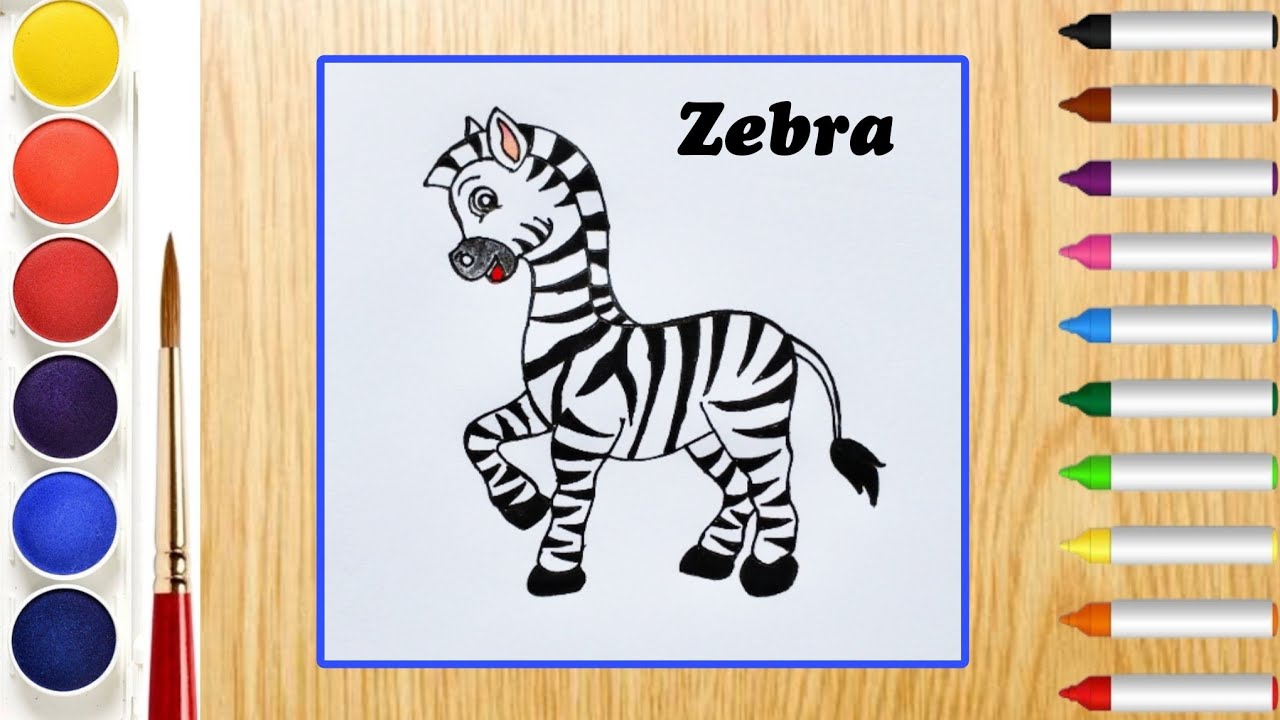 How To Draw A Zebra Easy || ️💙 Zebra drawing for kids - YouTube