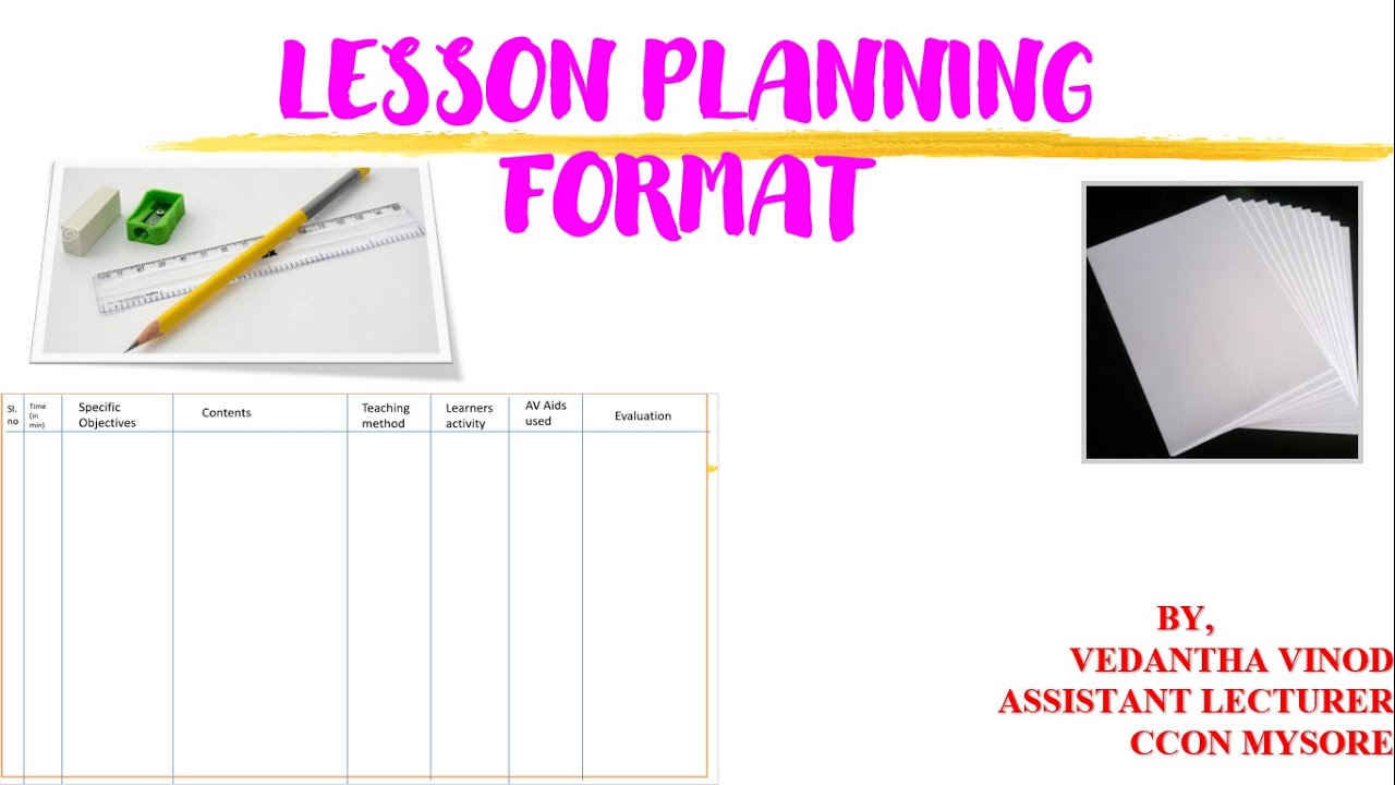 Lesson Planning format in English - YouTube
