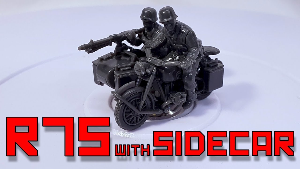 Rubicon German R75 Motorcycle With Sidecar [28mm] - YouTube