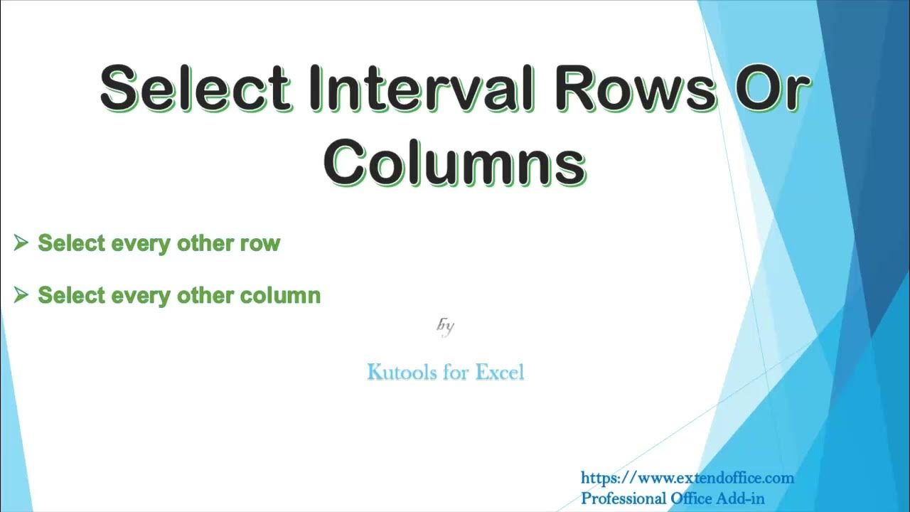 Quickly select interval rows or columns in an Excel range - YouTube