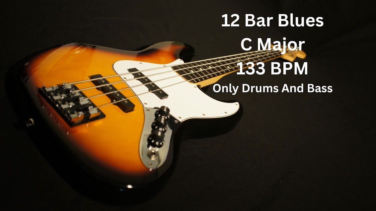 12 Bar Blues C Major 133 BPM Only Drums And Bass - YouTube
