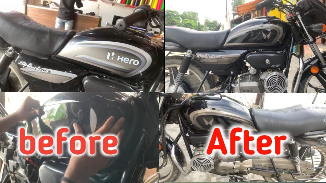 splendor tank sticker modified #splendor #modified - YouTube