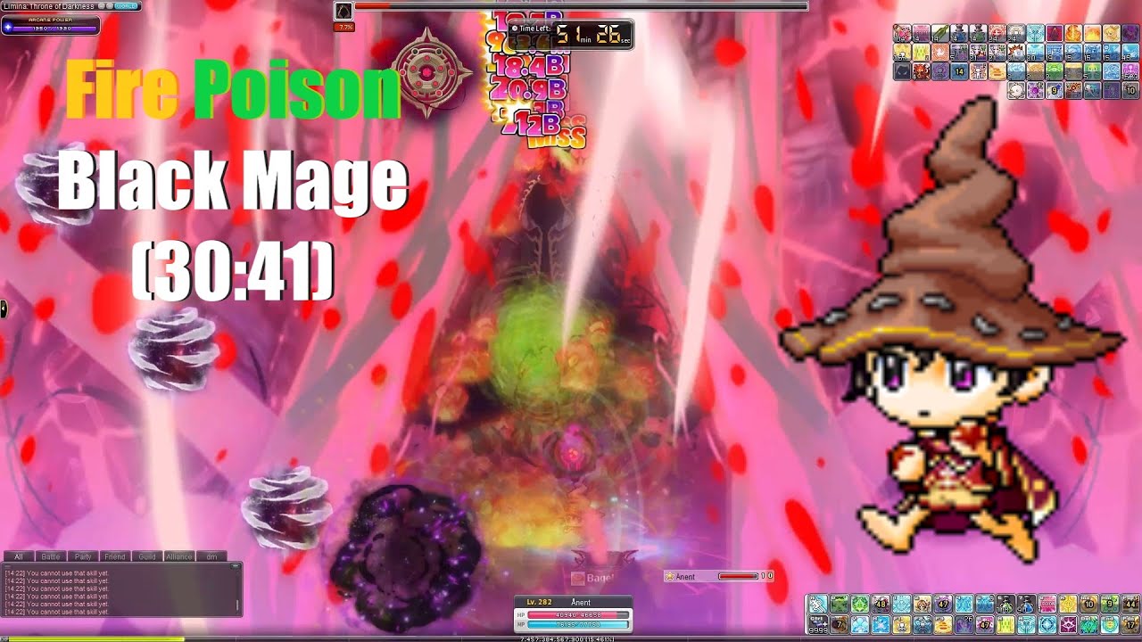 [Maplestory GMS Reboot] 282 Fire/Poison Mage Black Mage Solo (30:41 ...