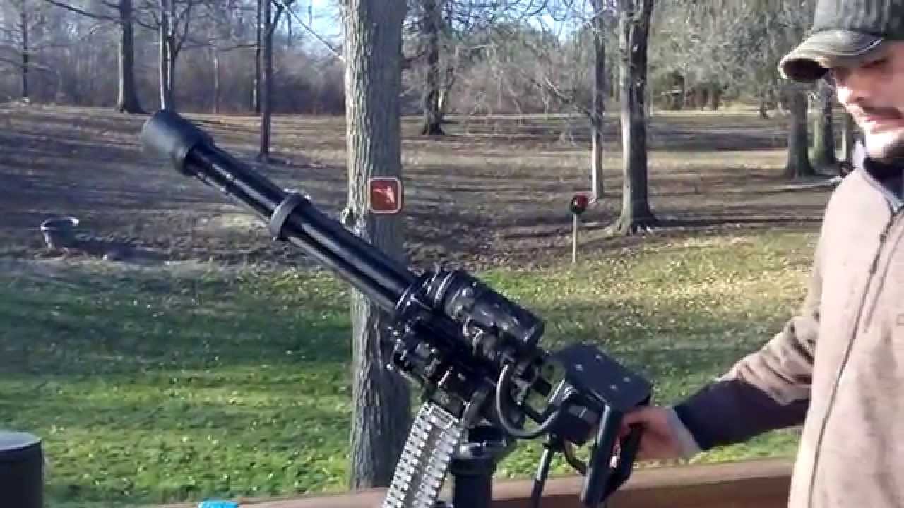 MiniGun vs Cardboard Box GE M134 308 Mini Gun - YouTube