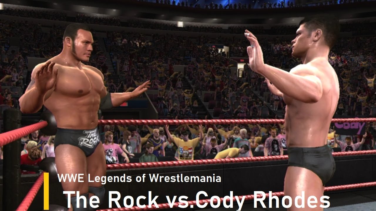 WWE Legends of Wrestlemania | Cody Rhodes vs. The Rock - YouTube
