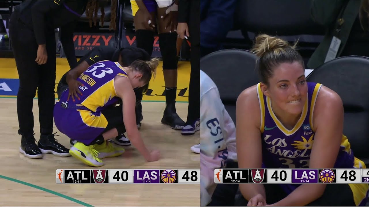 Katie Lou Samuelson Rolls Ankle & Gimps Off The Court | L.A. Sparks vs ...