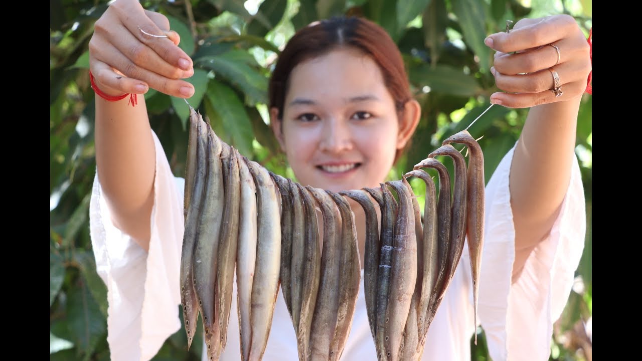 Yummy Crunchy Fried Peacock Eel Feroniella Lucida Recipe | Peacock Eel ...