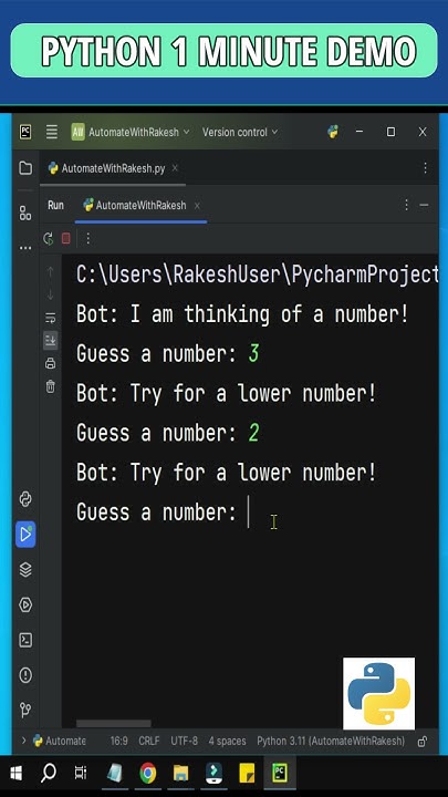Python Guessing Number Game Demo Youtube
