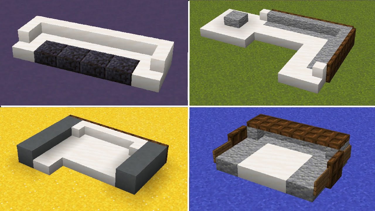 10 sofa ideas in minecraft - YouTube