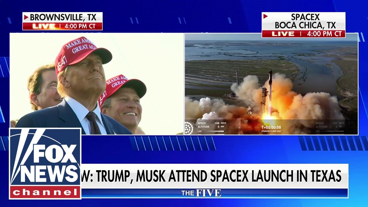 Trump watches SpaceX launch with Elon Musk - YouTube