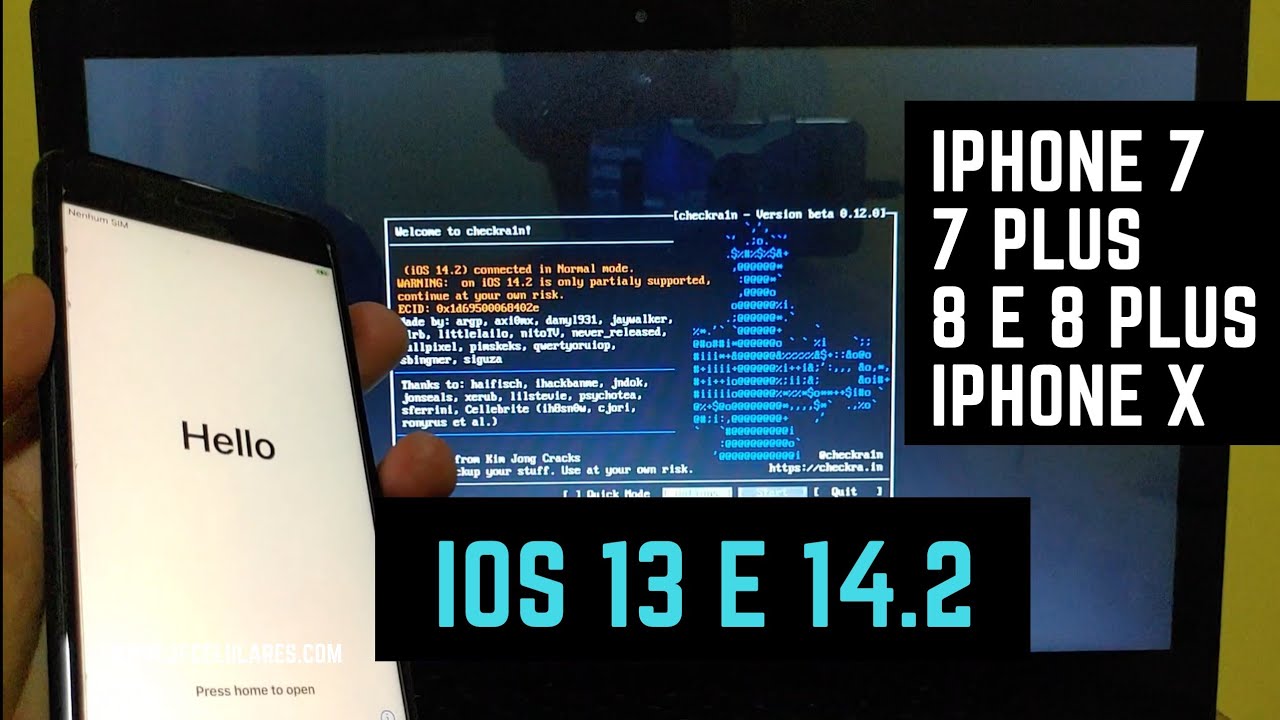 Checkra1n 12.1 iOS 13 ao 14.2, iPhone 7, 8, 8 Plus e iPhone X (Windows ...