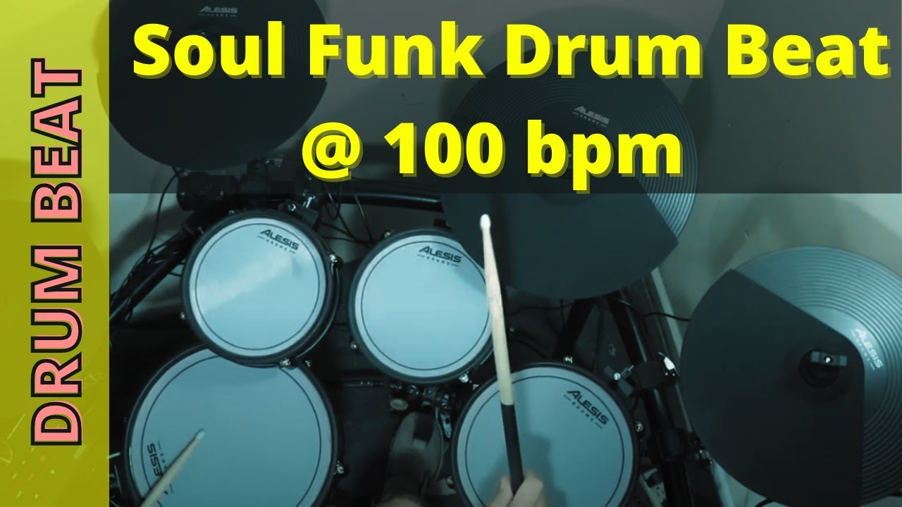 Funk Drum Beat 100 bpm - Soul drum track 100 bpm - YouTube