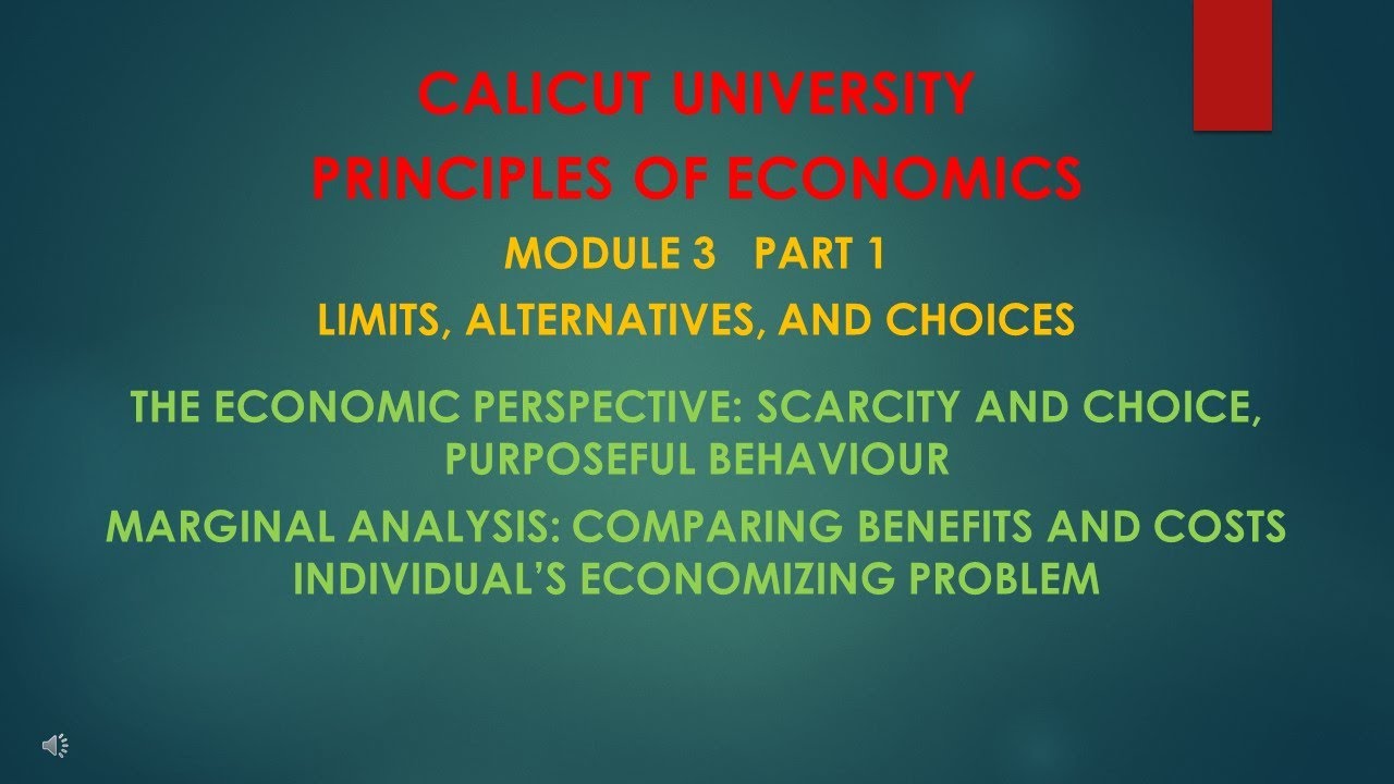 CALICUT UNIVERSITY- PRINCIPLES OF ECONOMICS MODULE 3,PART 1 ...