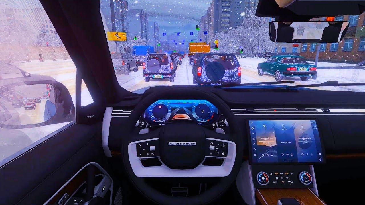 Driving In Snow | City Car Driving | Range Rover Autobiography P400 ...