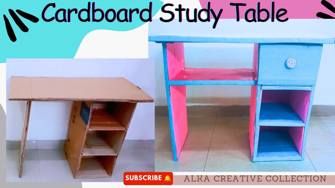 Cardboard se Study Table kaise banaye #diy #papercraft - YouTube