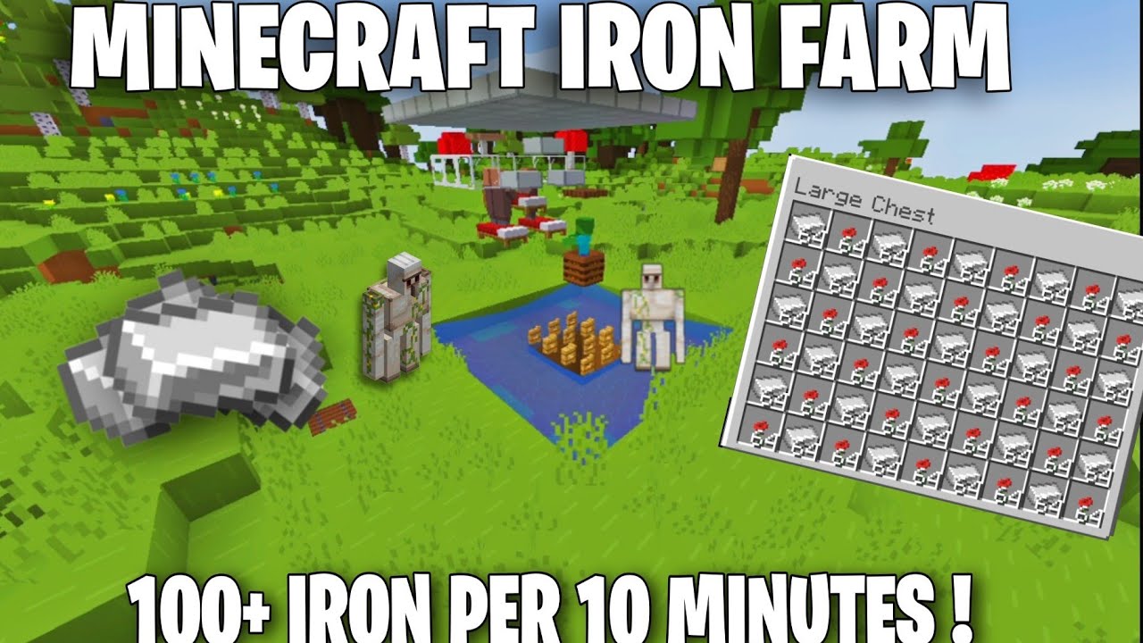 Minecraft Easy 3 Villagers Iron Farm 1.17+ | 100+ iron per 10 minutes ...