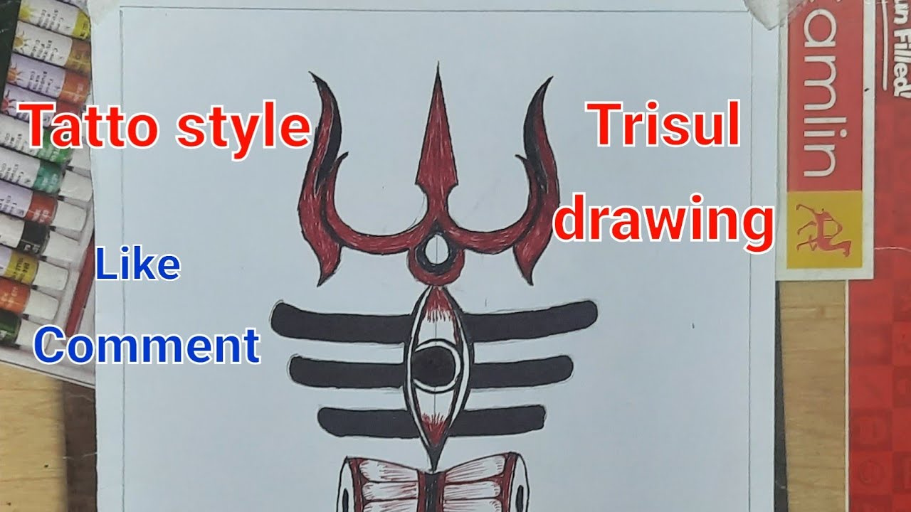 Make a Tattoo style Trisul drawing/#trisul #shivshankar #tattooart ...