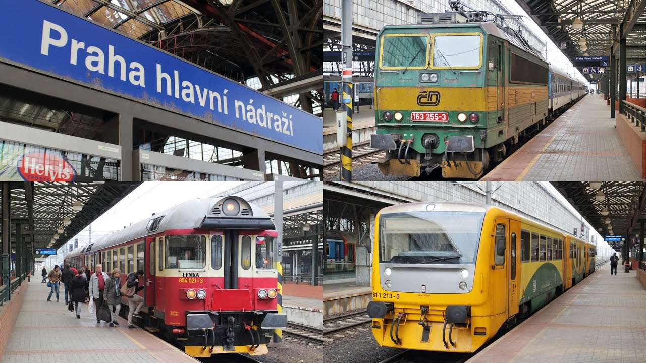 [Praha hl.n.] Vlaky Praha hlavní nádraží / Trains in Prague - YouTube