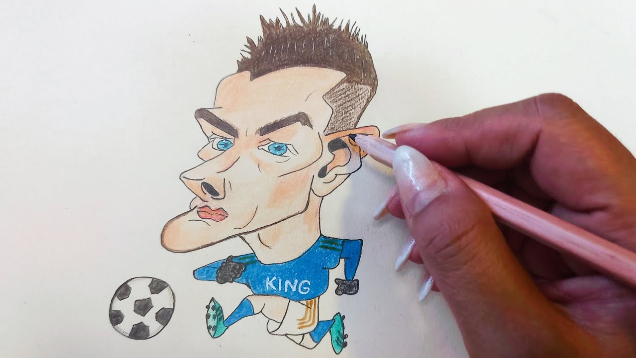 Jamie vardy drawing : is a spectacular caricature that you should not ...