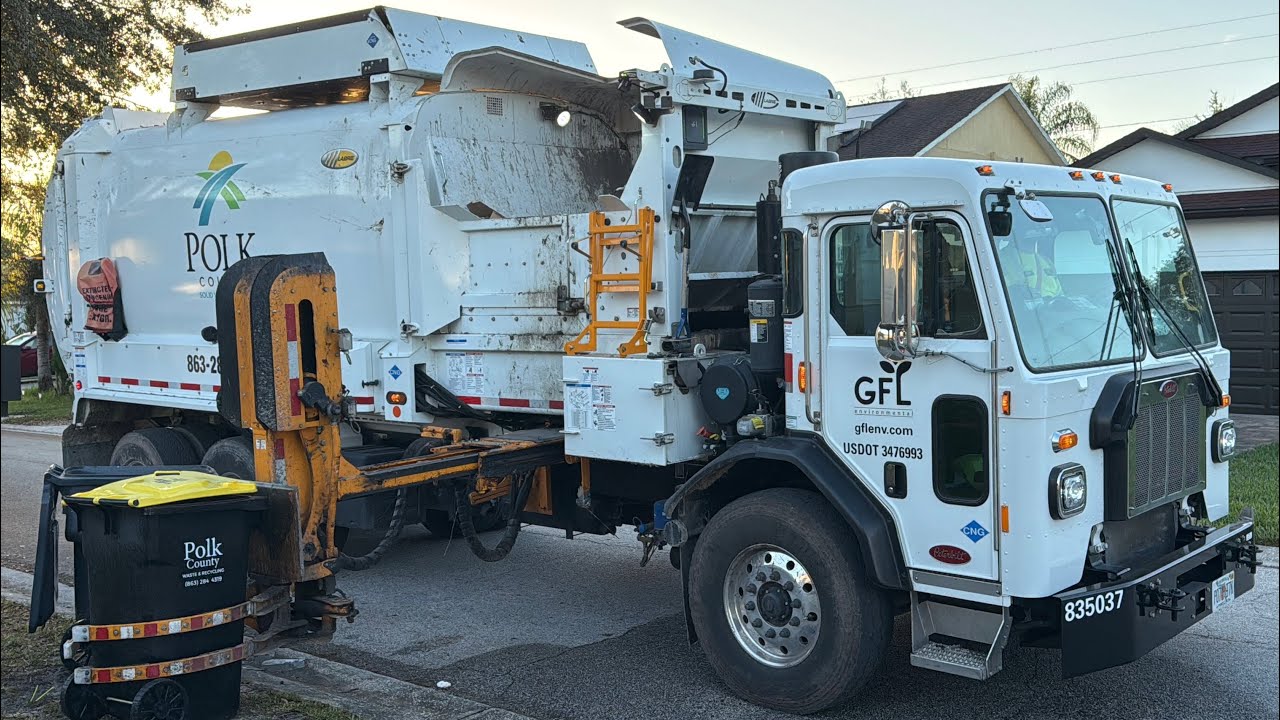 GFL Polk County Peterbilt Automizer Garbage Truck - YouTube