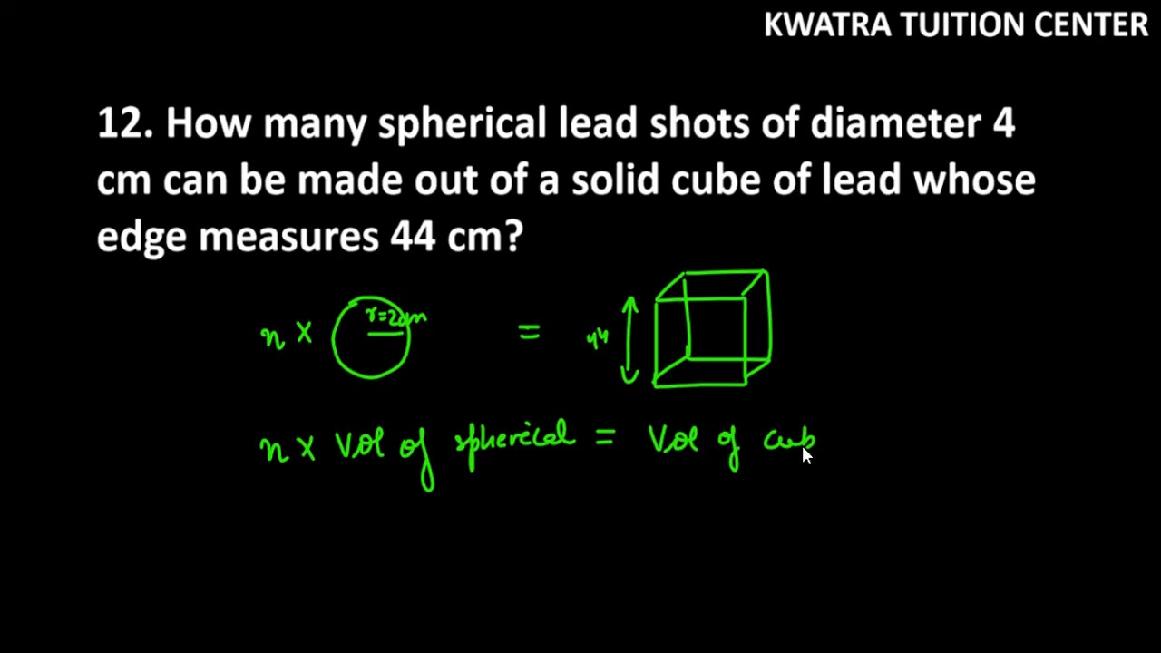 12. How many spherical lead shots of diameter 4 cm can be made out of a ...