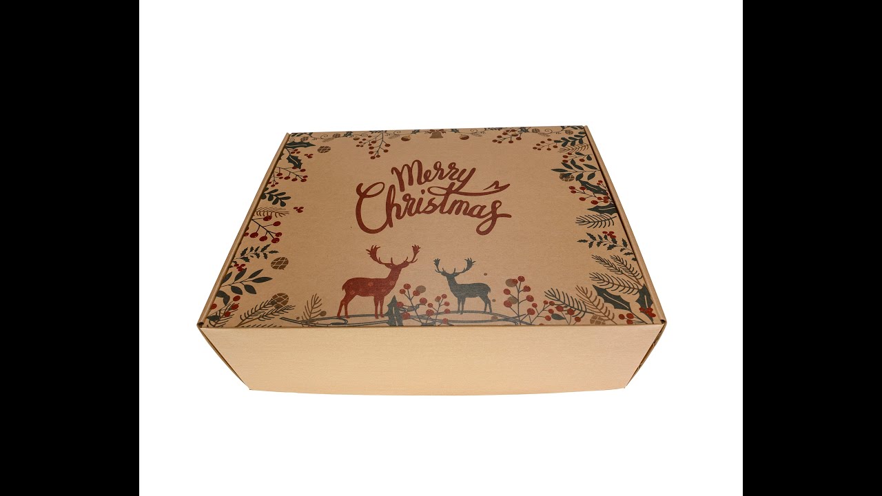 Packaging Brown Christmas Gift Box - YouTube