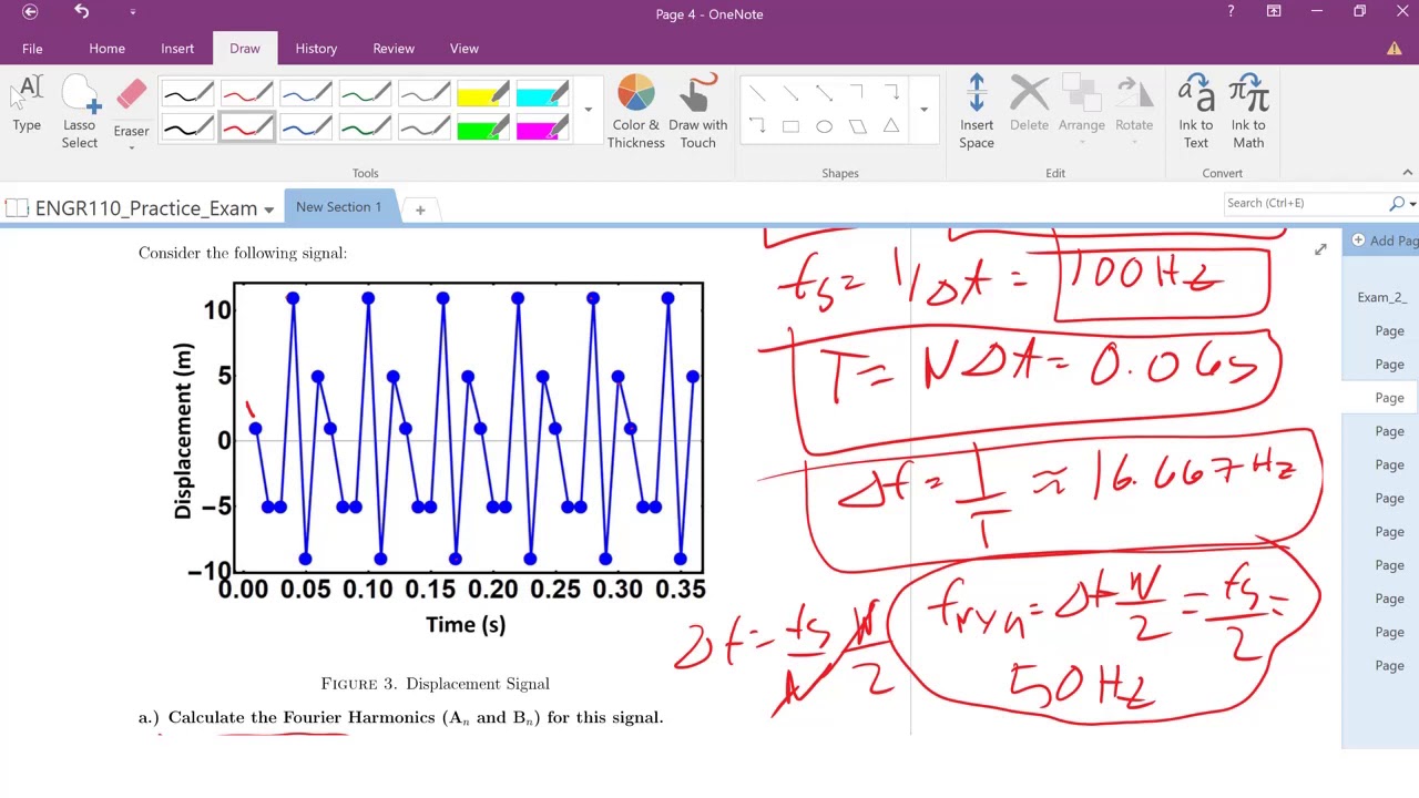 ENGR110 Practice Exam Problem 2: DFT and Signal Aliasing - YouTube