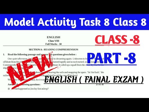 Model Activity Task CLASS 8 English Part 8 | Final Exzam November ...