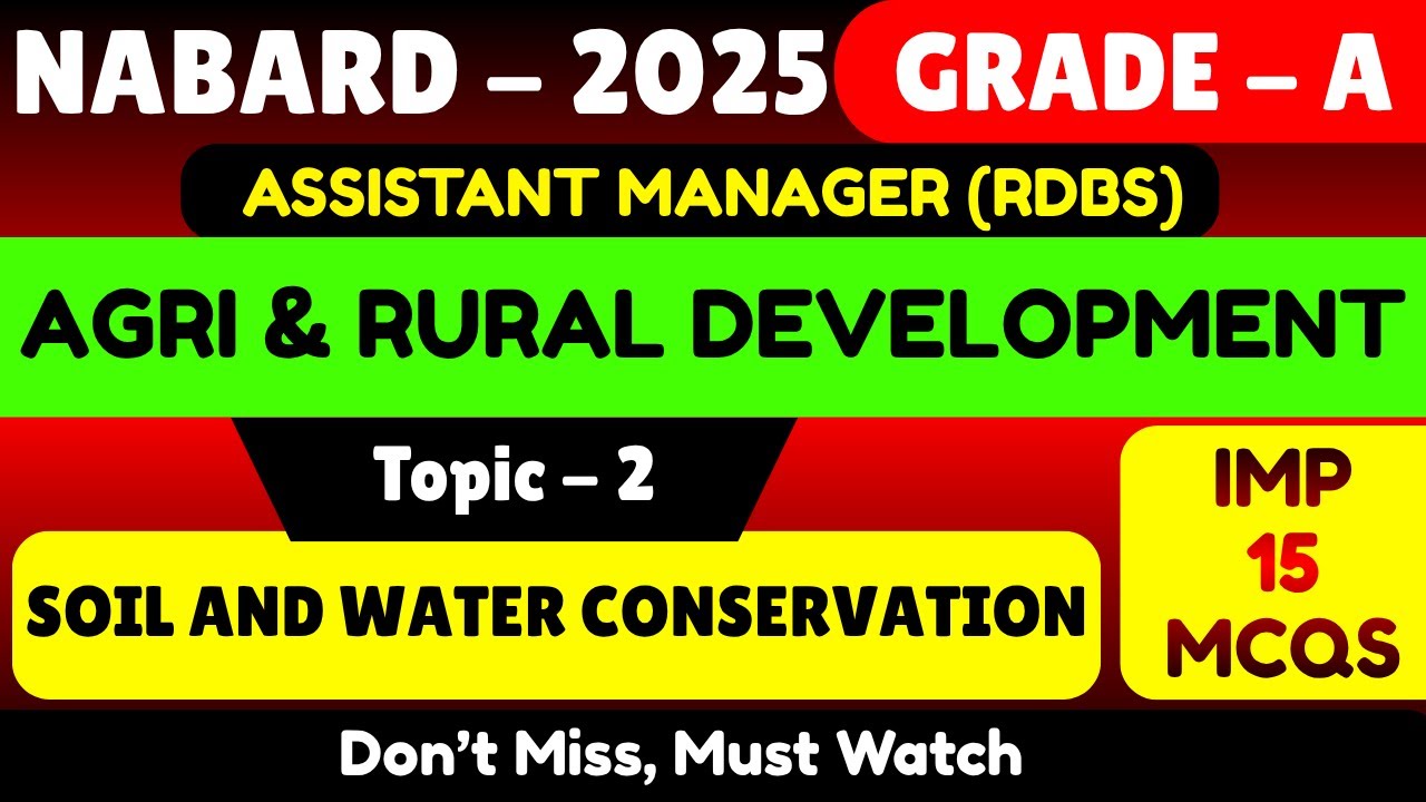 Soil and Water Conservation | Agriculture and Rural Development ...