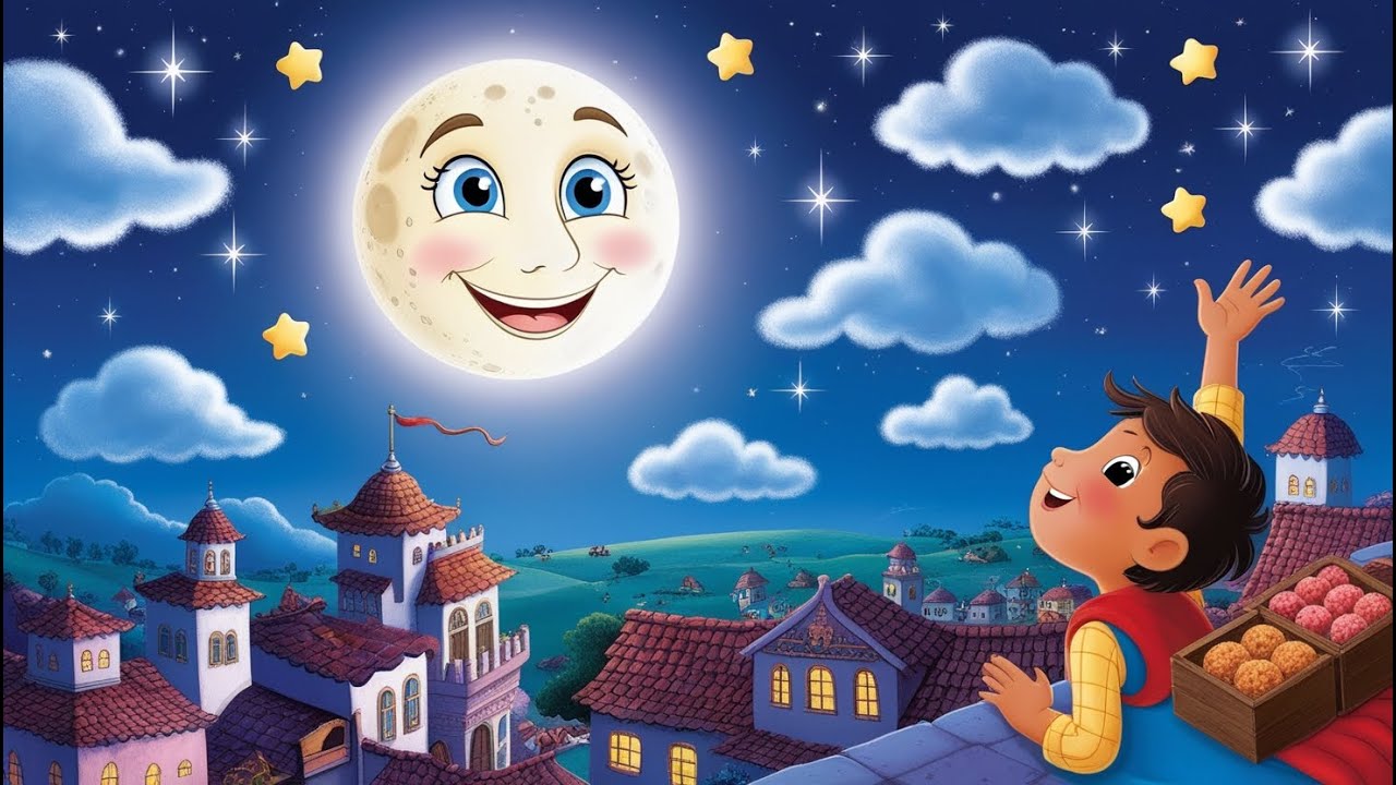 Chanda Mama Dur Ke, चंदा मामा, Nursery Rhymes for Children, bholu color ...