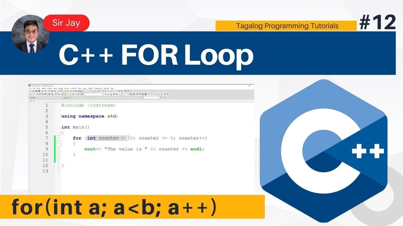 C Programming Tagalog 12 For Loop Sir Jay Youtube 1627