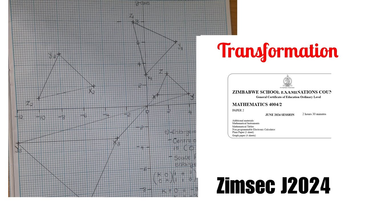 Zimsec June 2024, Maths Paper 2, Transformation solution on #11 - YouTube