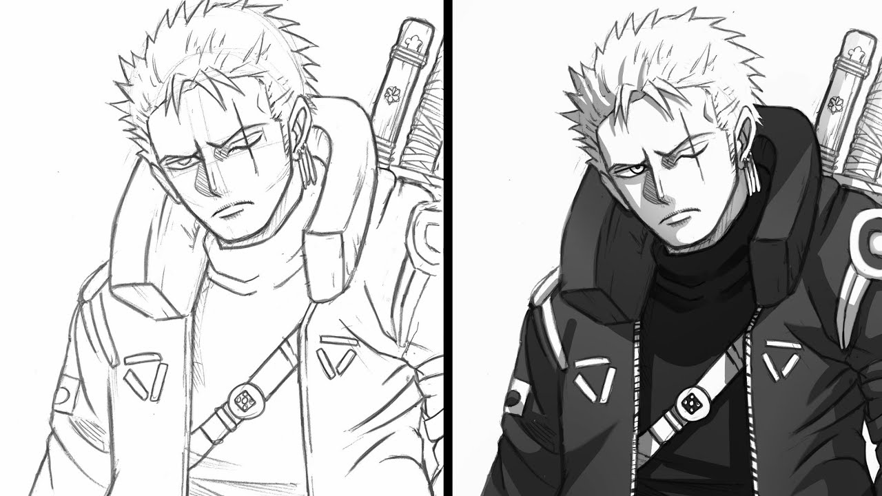 How to draw Zoro's New Cyberpunk Egghead Outfit - Step by step | One ...